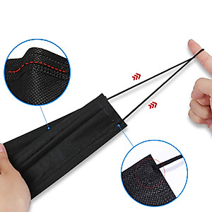 Surgipack MFCRERO Black Disposable Protective Mask - Pack of 50, Earloops & Adjustable for Daily Use - Non-Woven Face Masks from Healthy Supplies