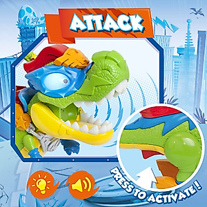 SUPERTHINGS RIVALS OF KABOOM Superdino H-Rex, Jointed Dinosaur Hero Lights and Sounds, Includes 1 Kazoom Kid and 1 SuperThing