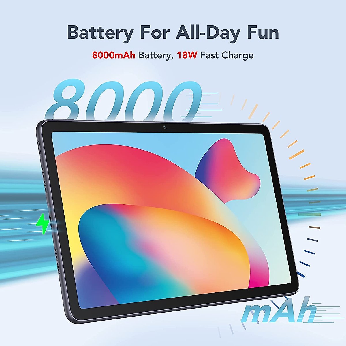 TCL 10.36 inch Android Tablet, TABMAX 10.4, 6GB + 256GB (up to 512GB), 8000mAh, FHD+ Display, WiFi Android 11 Tablet, Space Gray