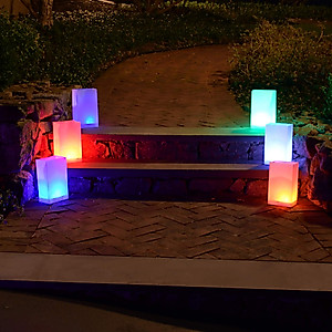 LumaBase Battery Operated Luminaria Kit with Timer, Color Changing - Set of 6