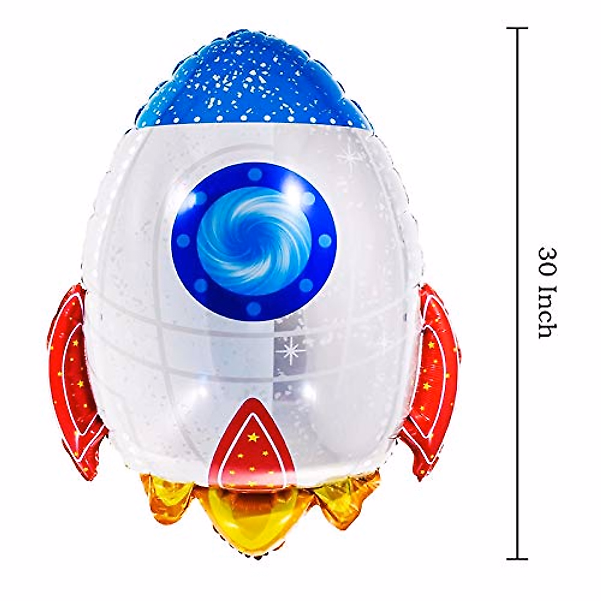 4Pcs Cute Large Size Outer Space Cartoon Balloons Astronaut Balloons Rocket Balloons for Kids Planet Themed Party Supplies Baby Shower Birthday Party。 (colorful)