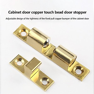 push the latch.door catch,Drawer Cabinet Catch 2 Pack Closet Ball Tension Latch Golden Copper Closet Door Ball Catch Double Ball Roller Catchs with Screws for Kitchen Cabinet, Cupboard, Wardrobe Door,
