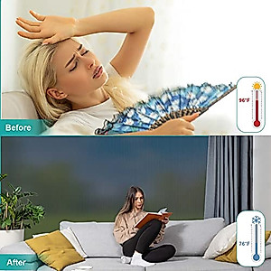 Beautysaid Window Tinting Film for Home Heat Blocking: One Way Window Film Privacy Day and Night, Sun Blocking Window Film Window Privacy Film See Out Not in Vertical Stripes 17.7 x 78.7 Inch