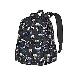 Aiojool Pastel Space Mushrooms Backpack Large Laptop Backpack Lightweight Backpack Casual Daypack