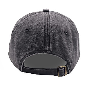 KKMKSHHG Women's Baseball Cap, Embroidered Adjustable Vintage Distressed Cotton Dad Hat Black