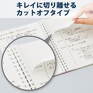 Kokuyo Spiral Dotted Notebook, 5.8'' x 4.1'' Business Journal A6 Soft Ring Notebooks with 5mm Dot Grid, 80 Perforated Sheets, Clear 1 Subject Notebook, Note Taking for Work. Japan Import(SU-SV558WT-T)