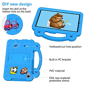 YRH for TCL Tab 8le Tablet Case 8.0 inch 2023, Kids EVA Cover with Stand Handle, for TCL Tab 8 LE (9137w)/Tab 8 WiFi (9132x)/TCL Tab 8 Plus(9138s)/TCL Tab 8 SE(6048E)/TCL Tab 8V, Blue
