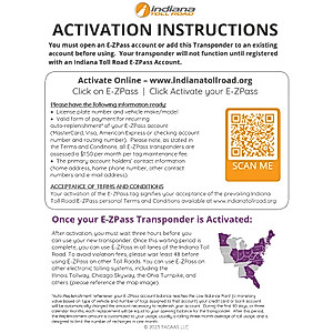 E-ZPass Transponder - Indiana Toll Road (ITRCC) (1-Pack)