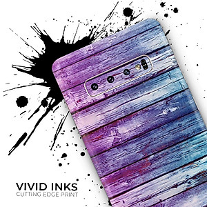 DesignSkinz Pink & Blue Dyed Wood Protective Vinyl Decal Wrap Skin Cover Compatible with The Samsung Galaxy S20 (Screen Trim & Back Glass Skin)