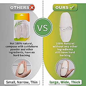 Jmxu's 5"-5.5" Bird Cuttlebone for Parakeets, Cuddle Bone with Metal Holder, Chewing Cuttlefish Bone for Sharp Beaks, Natural Birds Calcium Suitable for Parrots Cockatiels Budgie(6 Pack)