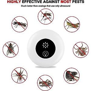 Ultrasonic Plug in Pest Repellent Indoor, Non-Toxic Humans and Pets Safe, for Rats Mice Flea Insects Mosquitoes Spiders Ants Roaches Bugs, Ariie Pest Control for Home Office Warehouse Hotel