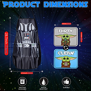 Luxxis Star Wars Gifts Kitchen Accessories Bamboo Cooking Utensils 7PC Set- 5X Organic Bamboo Spoons, 1X Kitchen Apron, 1X Dishwasher Magnet – Premium Cookware and Apron –Adorable Double-Sided Magnet