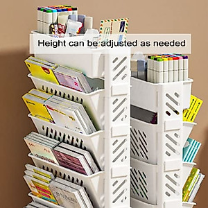 APBATS 6 Tier Book Rack Storage Bookshelf, Removable Movable Unique Bookcase, Utility Organizer White Bookshelves for Kids Children Students Study in Bedroom Living Room Home School