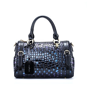 FEIMINA High-End Genuine Leather Shoulder Bag for Women, Stylish Handbag for Ladies, Refined Tote Purse, Crossbody Bag (Blue)