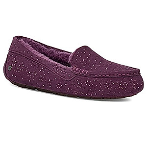 UGG Women's Ansley Metallic Spots Slipper, Pinot Noir, 5