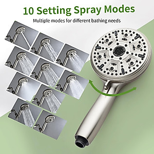 VIKASI Tub Shower Faucet Set with 10 Spray Handheld Shower Brushed Nickel Shower System with Tub Spout Single Handle 4.7 Inch Shower Handheld Shower Fixtures Tub and Shower Trim Kit