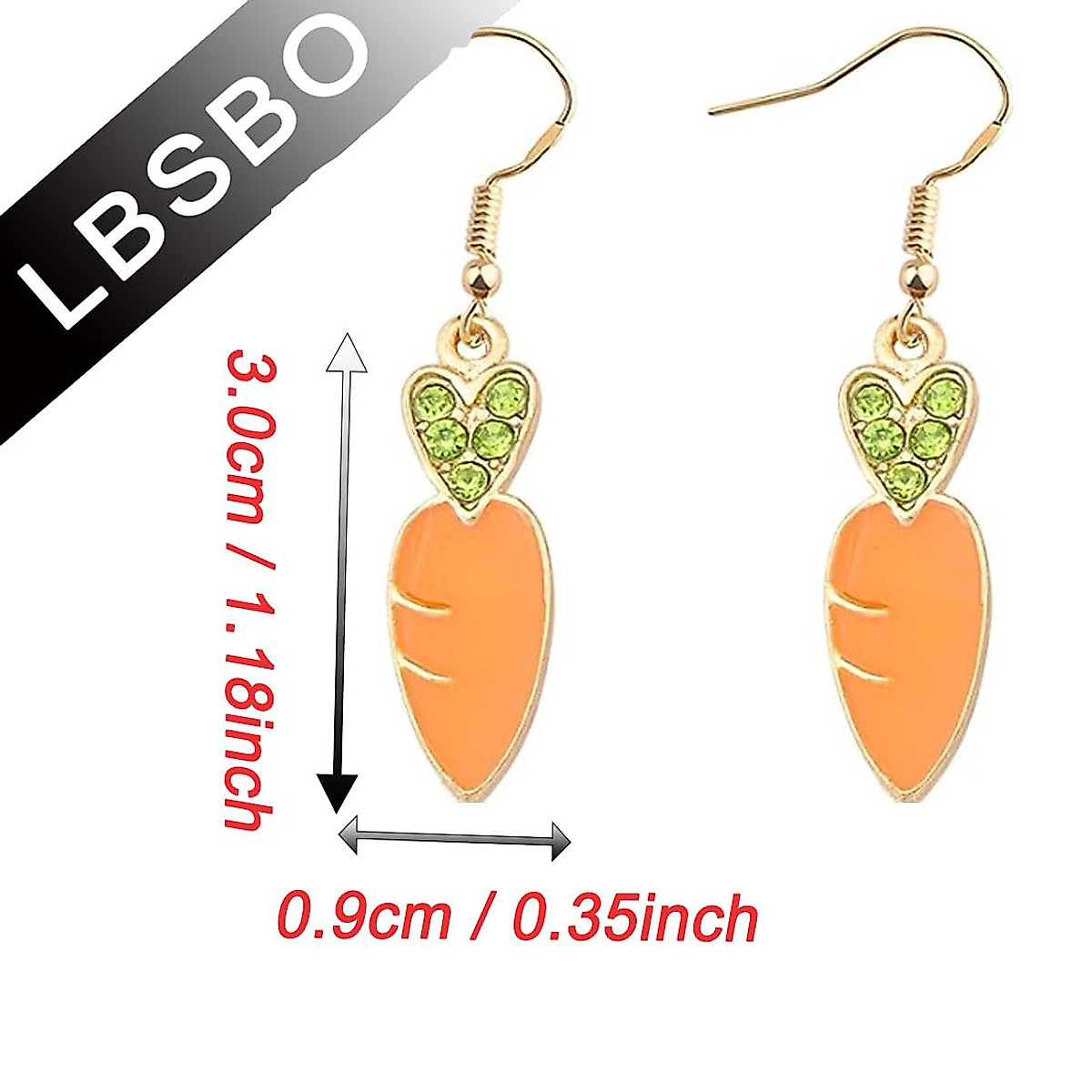 Carrot Dangle Earrings Cute Carrot Earrings Carrot Lover Jewelry Vegetable Drop Earrings Food Earrings (Carrot Earrings)