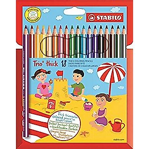 Stabilo Trio Thick Pencil , Set of 18 , Multicolored (022509)