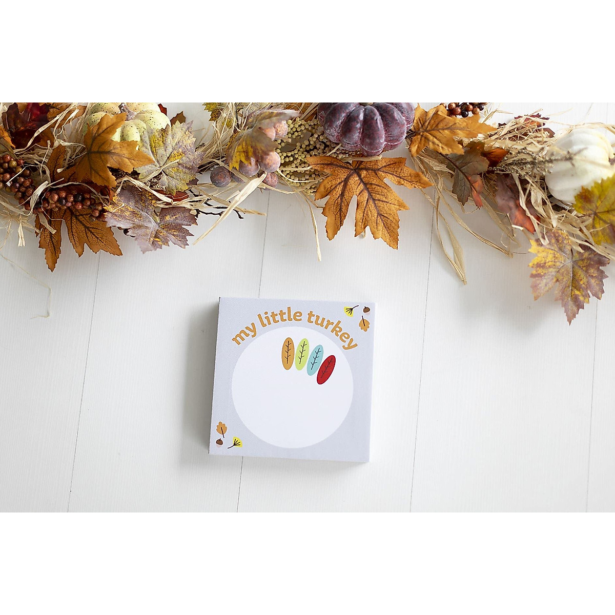 Kate & Milo My Little Turkey Canvas, DIY Handprint Keepsake Art, Thanksgiving Décor, Perfect for Baby Girl or Boys First Holiday Season, Baby Fall Decor