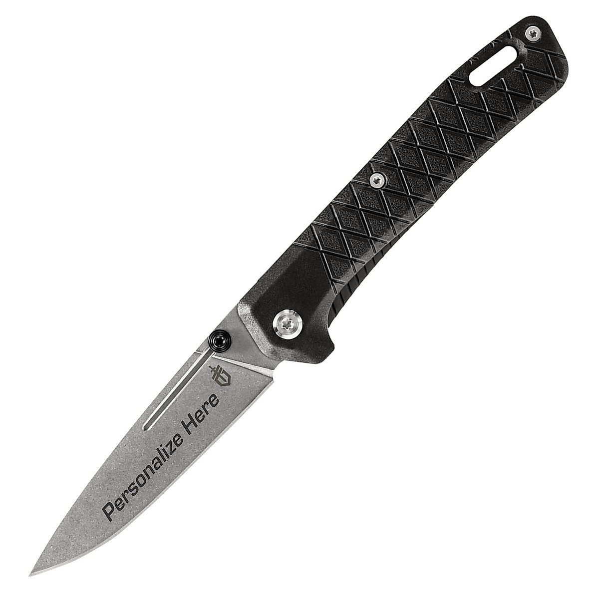 Gerber Zilch Pocket Knife - Custom Laser Engraved (Black)