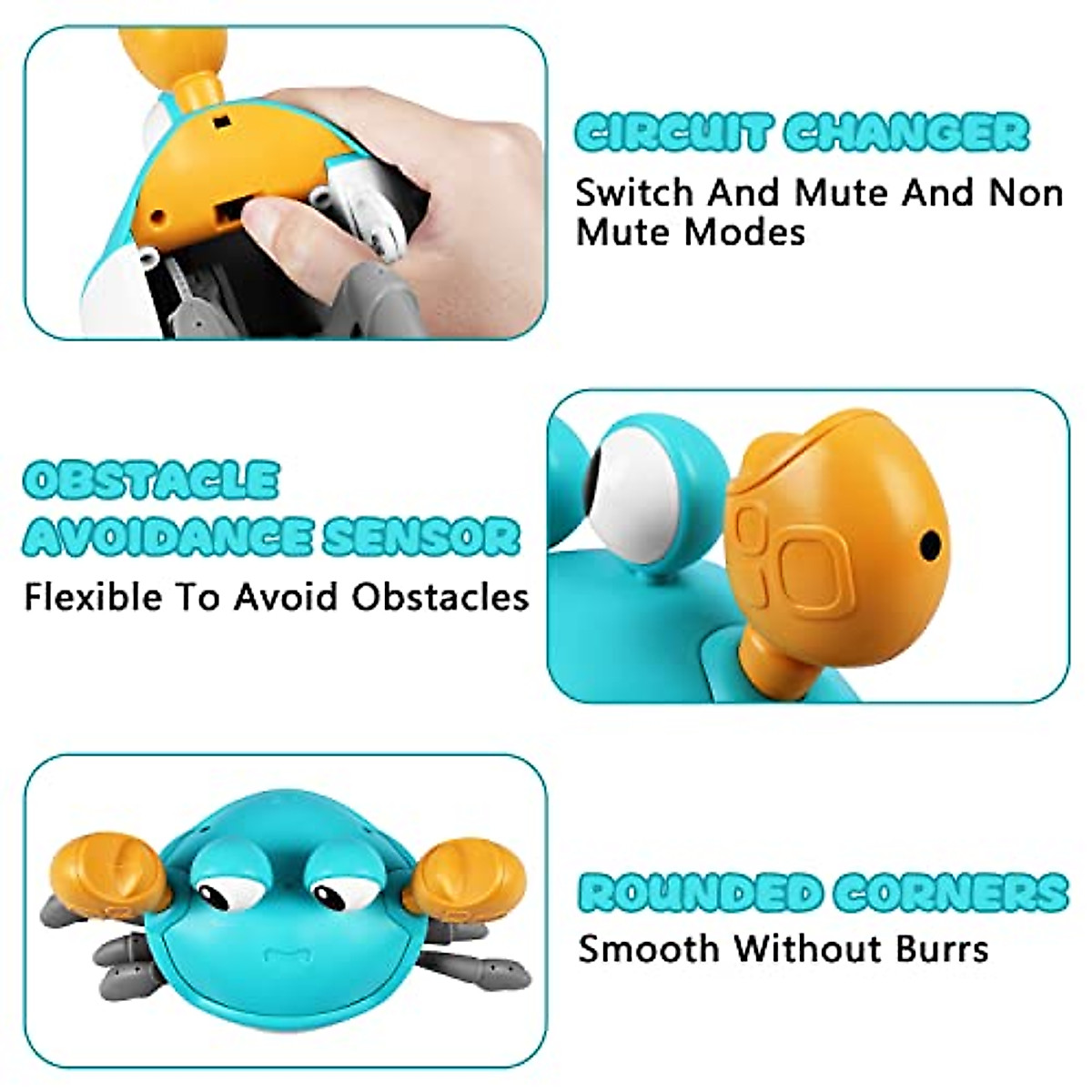 Crawling Crab Toy, Infant Tummy Time Baby Toys, Fun Interactive Dancing Walking Moving Toy Babies Sensory Induction Crabs with Music, Baby Toys 0-6 to 12-18 Months Boys Girls Toddler Birthday Gifts