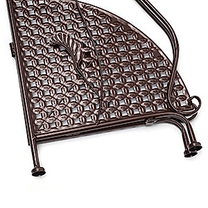 HYYKJ-US 4 Tier Corner Shelf Plant Stand European Retro Multipurpose Metal Shelving Unit Foldable Iron Rack Storage Shelf Home Organizer Decor for Living Room, Office, Kitchen, Bathroom(Bronze)