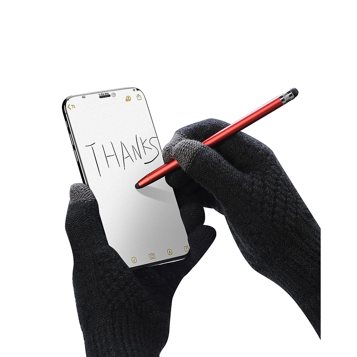 CFDXK Stylus Pens for Touch Screens，2 in 1 Capacitive Stylus for iPad iPhone Tablets Samsung Galaxy with 24 Extra Replaceable Tips (Pink, Rosegold, Red, Purple)