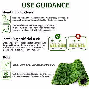 SunVilla Artificial Grass Rug Indoor Outdoor, 13ft x 25ft (325 Square FT) Realistic Thick Synthetic Fake Grass Mat for Dogs, Garden Lawn Landscape Patio Grass