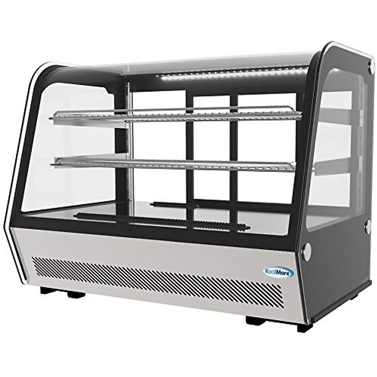 KoolMore - CDC-5C-BK 35" NSF Commercial Countertop Refrigerator Display Case Merchandiser with LED Lighting - 5.6 cu. ft, Black and Stainless Steel & SCDC-8P-SSL Commercial-Refrigerator, 71 Inch