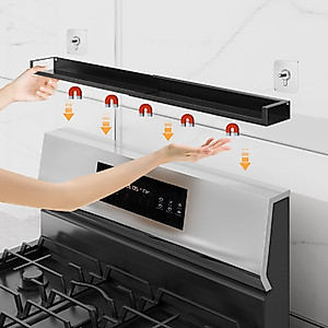 SZJHXIN Kitchen Shelf for Stove Top, Magnetic Shelf Over the Stove Stainless Steel Kitchen Spice Storage Adjustable Length from 15"-30"