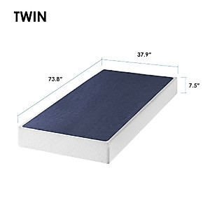 Best Price Mattress 7.5 Inch Metal Box Spring-Mattress Support with Wood Slats, Twin