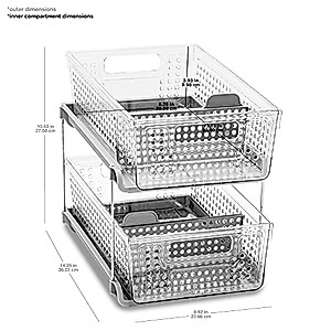 madesmart 2 Tier Organizer, Pack of 4, Clear