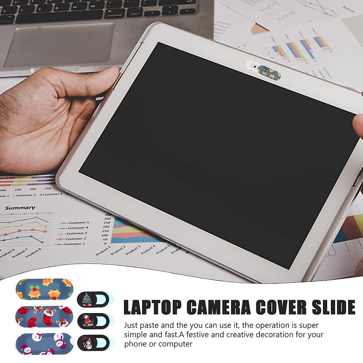Sosoport 6pcs Christmas Cover Laptop Blocker Webcam Cover Slide Webcam Privacy Lens Protector Laptop Cover Slide Cover Slider Various Protective Case Abs