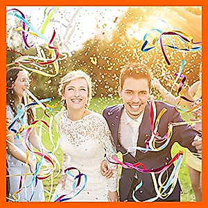 Cieovo 50 Pack Ribbon Fairy Wands Wedding Streamers with Bells, Silk Fairy Stick Wand Party Favors for Party Activities Baby Shower Holiday Celebration (Champagne lace)