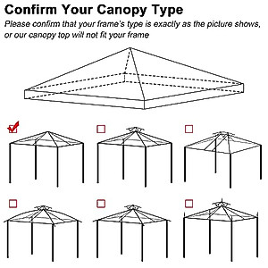 Yescom 10'x10' Gazebo Top Replacement for 1 Tier Outdoor Canopy Cover Patio Garden Yard Coffee Liqueur Y0041010