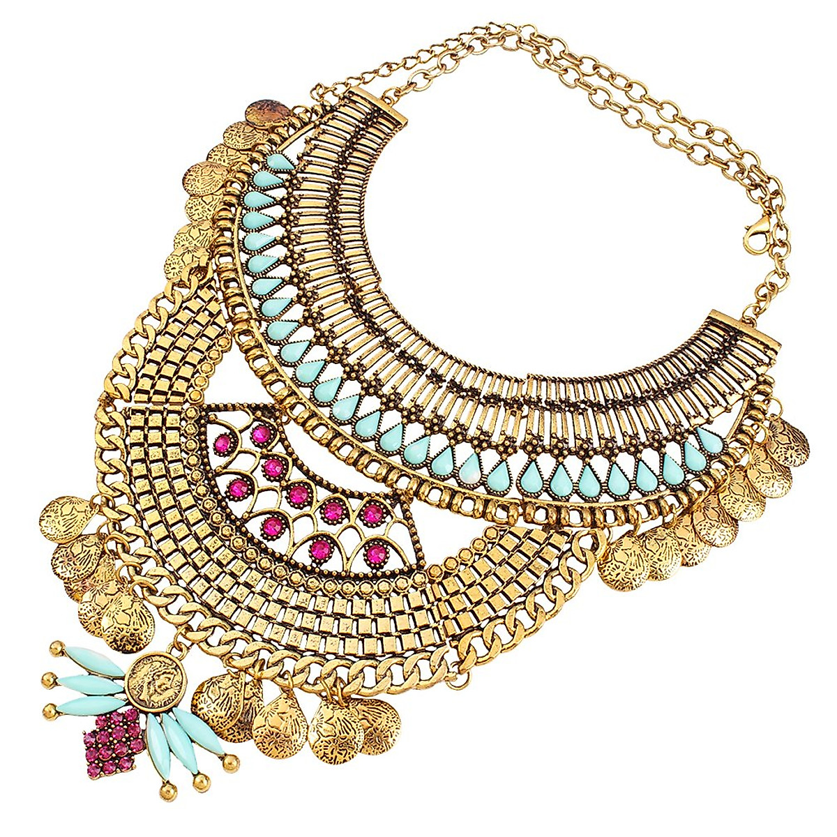 YAZILIND Ethnic Style Bib Statement Choker Collar Necklace for Women Jewelry