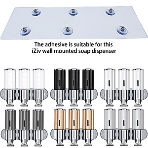 iZiv Soap Dispenser Adhesive with Screws, No-Drill Wall Mounted Soap Dispenser Glue, Self-Adhesive for Shower Pump Dispenser Shower Gel Dispenser Shampoo Dispenser Bathroom Dispenser