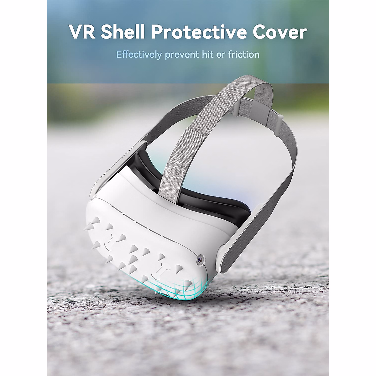 CNBEYOUNG VR Shell and Lens Cover for Quest 2, Front Protective Face Cover Protects Cameras and All Ports, Anti Scratch Dust Shock with Heat Dispersion Design