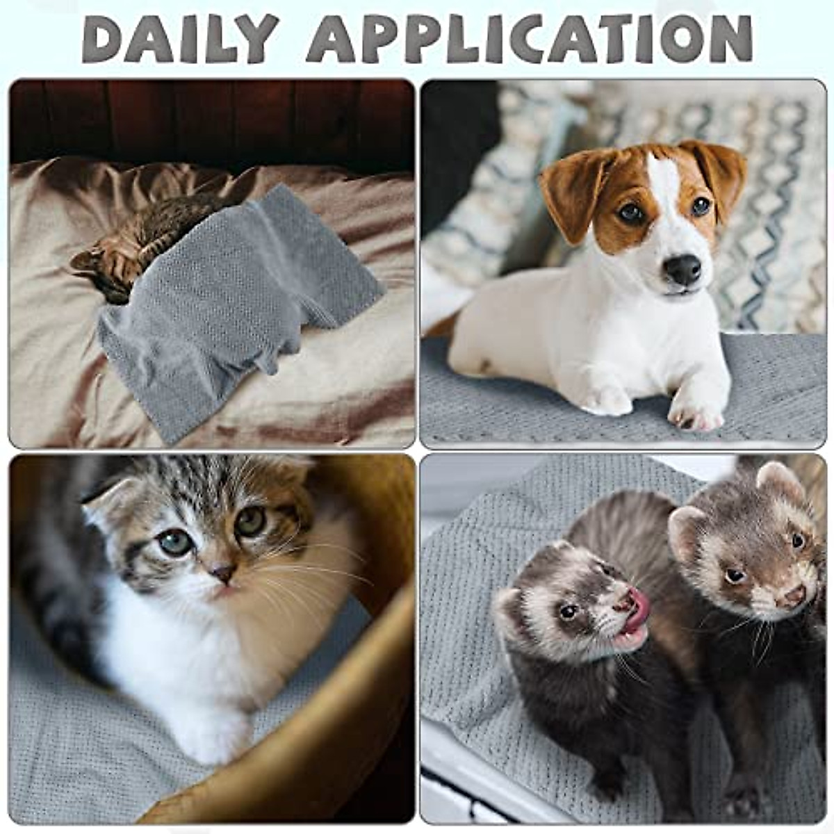 Reginary 10 Pcs Guinea Pigs Blankets Hamster Fleece Cage Liners Coral Fleece Quick Dry Soft Blankets Bedding Guinea Pig Accessories for Cat(14 x 30 Inch,Gray)