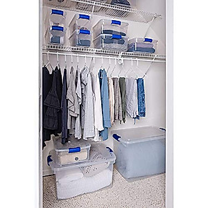 HOMZ Heavy Duty Modular Stackable Storage Tote Containers with Latching Lids, 112 Quart Capacity, Clear, 4 Pack