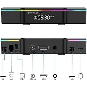 T95Z Plus Android TV Box 12.0 | 4GB RAM 32GB ROM | WiFi6 | 6K 3D HDR10+ | Bluetooth 5.0 | Android Box with Keyboard Remote | Dual Band 2.4GHz/5.8GHz | Smart TV Box 2024