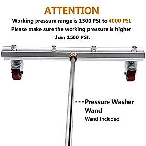 Twinkle Star 16 Inch Pressure Washer Undercarriage Cleaner, Under Car Water Broom with 16" Straight Extension Wand and 16" 45 Degree Curved Wand, 4000 PSI