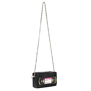 Betsey Johnson Kind Rewind VHS Crossbody, Black