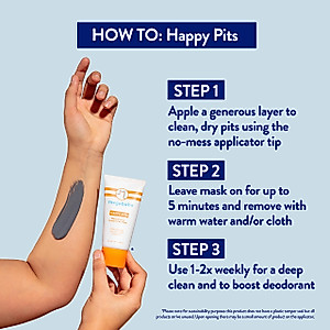 Megababe Underarm Mask - Happy Pits | With Detoxifying Charcoal & Vitamin C | 3 fl oz