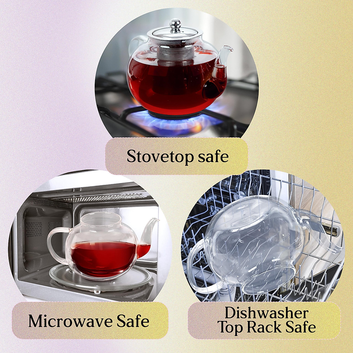 Glass Tea Sets for Adults-Elevate your Tea Time with our Clear Teapot & insulated Cup Set- Tea Pot Sets Kettle w/Infuser for Stove Top & 4 Double Wall Teacups Blooming loose leaf teas Glass Tea set