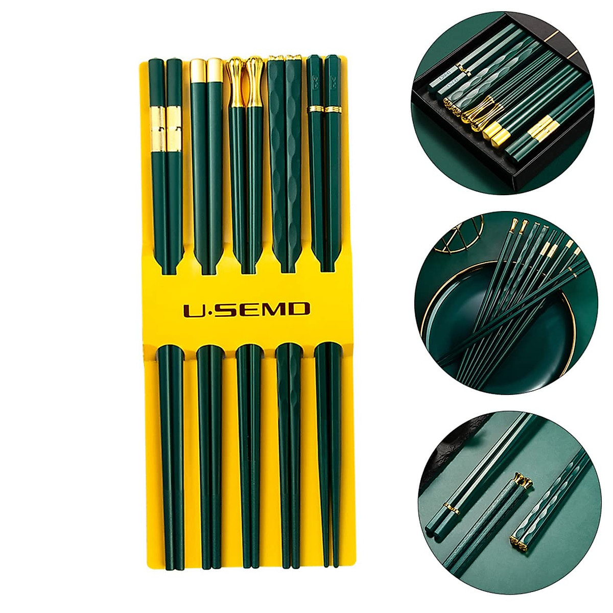 Holibanna 5 Pairs Japanese Alloy Chopsticks Kitchen Frying Chopsticks Kit Sushi Japanese Chopsticks Vintage Chopsticks Japanese Chop Sticks Sushi Chopsticks Tableware The Pet Glass