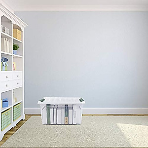 Sandmovie 36 Quart Large Clear Storage Bins, Plastic Storage Box, 6 Packs