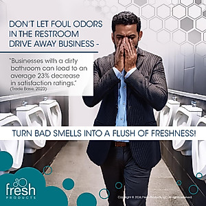 Fresh Products Wave 3D, Virtually eliminates urine splash, 30-Day Use, Easy Installation, Beneficial Bacteria, Consistent Fragrance — Cotton Blossom, Blue, Made In USA, 10pk Urinal Screens