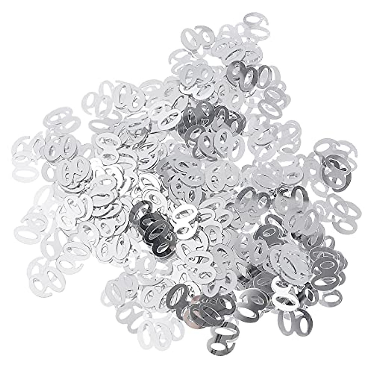 AMOSFUN 1200pcs Number 60 Sequins Confetti Plastic Confetti for 60th Birthday Party Anniversary Decoration(Silver)