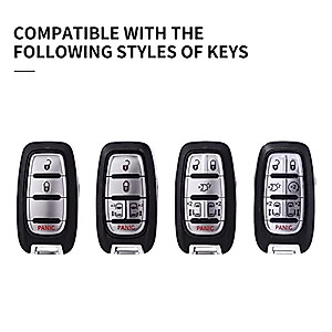 SK CUSTOM Smart Key Fob Case Red TPU Protective Cover Compatible with Chrysler Pacifica 3 5 6 7 Button Keyless Entry Remote